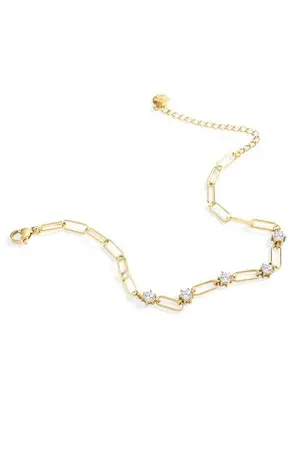 MINT & LILY Paperclip Bracelet With Gemstone Accents - July Ruby/7.5"